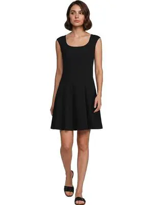 LANDS' END Starfish Scoop Neck Sleeveless Mini Dress - Black
