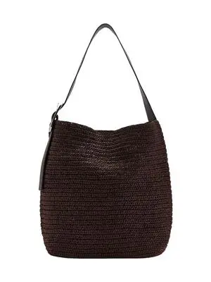 Mango Natural Fiber Shopper Bag - Chocolate