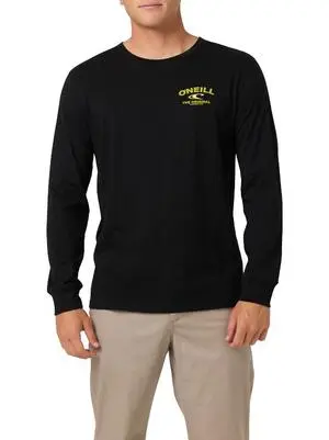 O'Neill Scholar Long Sleeve Cotton Graphic T-shirt Black