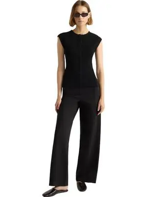 Modern Citizen Anh Wide-leg Ponte Stretch Pant - Black