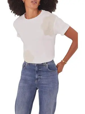 Mint Velvet Cotton Crochet Detail T-shirt - Ivory