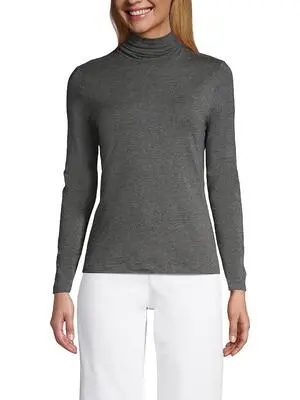 LANDS' END Lightweight Jersey Long Sleeve Turtleneck