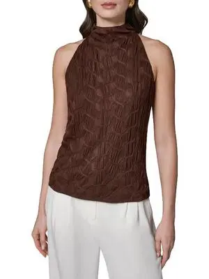 Donna Karan New York Texture Mock Neck Top - Canyon