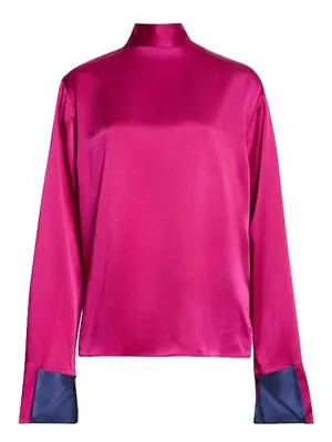Stella McCartney Tie Back Satin Top - Dark Raspberry