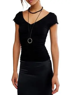 Free People Little Extra T-shirt Black