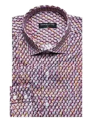 MASUTTO Ochs Print Button-up Long Sleeve Shirt - Pink