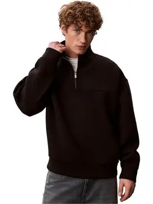Calvin Klein Spacer Quarter Zip Sweatshirt - Black
