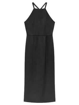 The Fold Lucia Midi Dress - Black