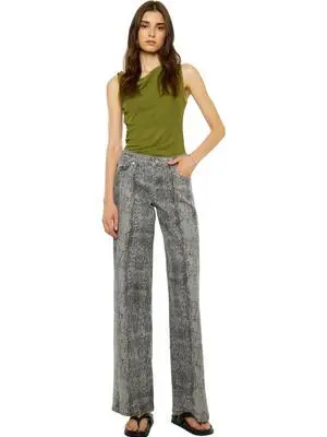 KANCAN Jude Mid Rise Wide Jeans - Grey
