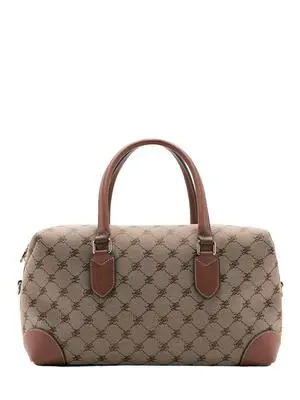 Mango Logo Jacquard Bowling Bag - Leather