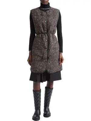 Moncler Figurative Wool Blend Tweed Vest - Black