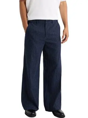 KROST Pinstripe Trousers - Navy