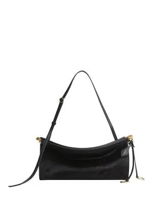 Alaïa Click M Ew Genuine Calf Hair Shoulder Bag - Chocolat 719