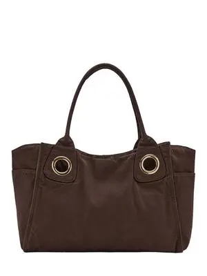 Mango Canvas Hobo Bag - Chocolate