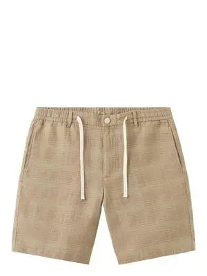 Mango Linen & Cotton Drawstring Bermuda Shorts - Medium Brown