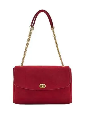 Mango Montes Quilted Leather Shoulder Bag - Red