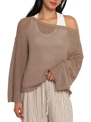 PETAL & PUP Florica Off Shoulder Sweater - Olive