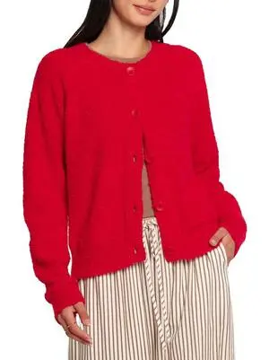 PETAL & PUP Finley Cropped Cardigan - Red