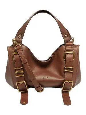 DIESEL® D-one Small Leather Top Handle Bag - Brown