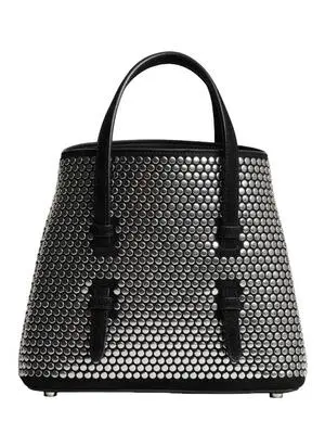 Alaïa Mina 20 Studded Suede Tote - Noir