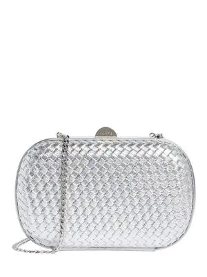 OLGA BERG Ella Woven Clutch - Silver