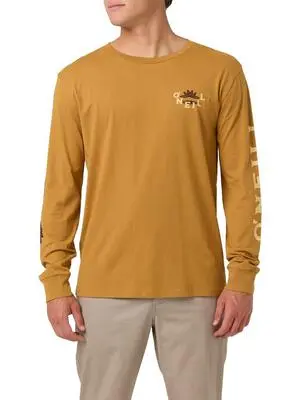 O'Neill El Calafate Long Sleeve Cotton Graphic T-shirt - Bone Brown