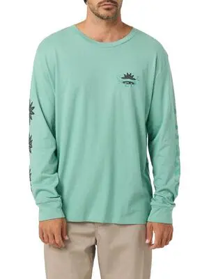 O'Neill El Calafate Long Sleeve Cotton Graphic T-shirt - Green