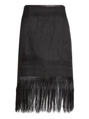 Akris Horsehair Fringe Pencil Skirt - Black
