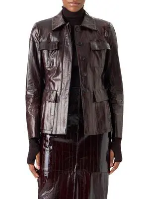 AKRIS Kimia Lacquered Leather Jacket