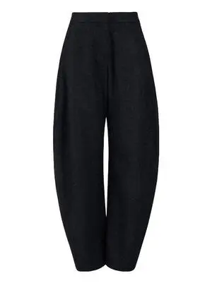 Alaïa Round Felted Wool Pants Anthracite
