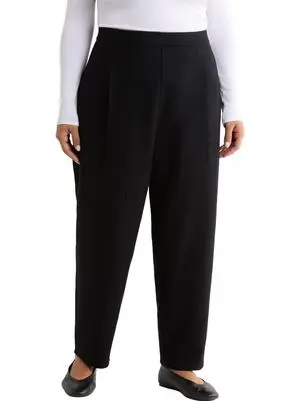 Eileen Fisher Pleated Ankle Lantern Pants - Black