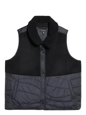 Eileen Fisher Quilted Recycled Nylon Vest - Black