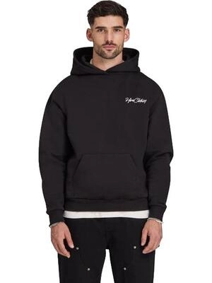 HERA Script Heavyweight Oversized Hoodie - Black