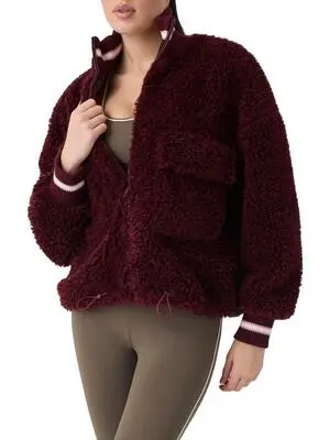Guess Muriel Faux Shearling Jacket - Open Red