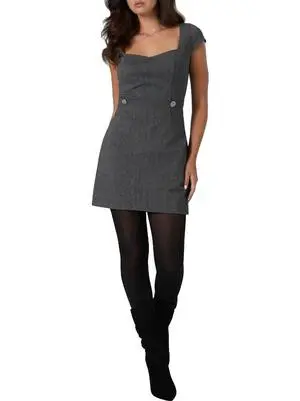 Guess Bertha Sweetheart Neck Minidress - Open Grey
