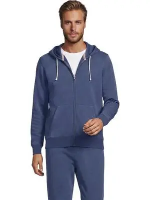 LANDS' END Long Sleeve Serious Sweats Full Zip Hoodie - Nightfall Blue