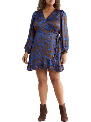 SUGARLIPS Krista Abstract Minidress - Brown-multi