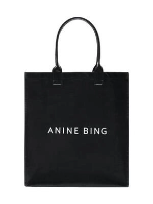 ANINE BING Leonie Coated Canvas Tote - Black