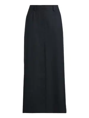 Theory Front Vent Wool Blend Maxi Skirt - Black