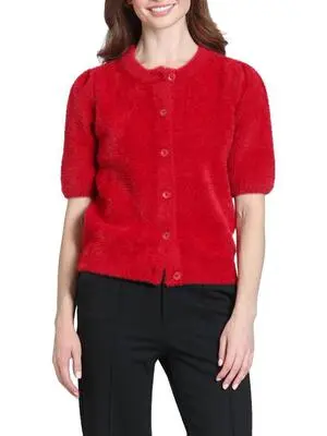 APNY Fuzzy Puff Sleeve Cardigan