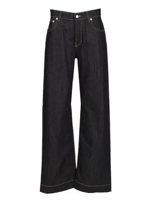 Alexander McQueen Mcqueen Men Wide Leg Jeans Blue