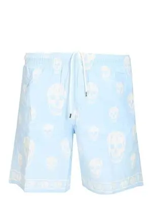 Alexander McQueen Swim Shorts With Skull Motif - Blue