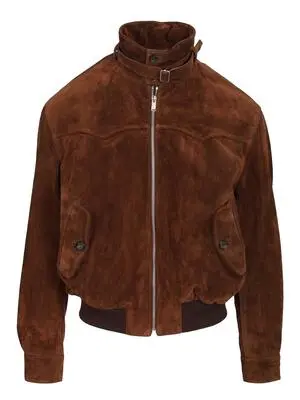 Alexander McQueen Suede Harrington Jacket - Brown