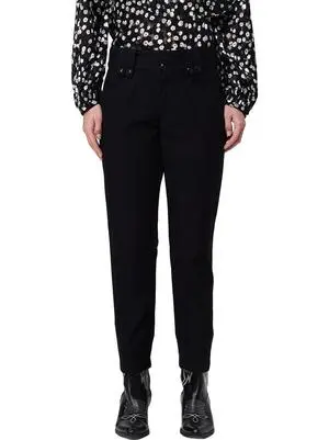 Isabel Marant Étoile Birdy Mid-rise Stretch-cotton Skinny Trousers - Black
