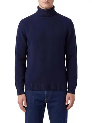 KANGRA Wool And Cashmere Blend Turtleneck Sweater - Blue