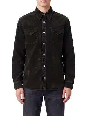 Amiri Cotton Denim Shirt With Patch Pockets And Classic Collar Brown