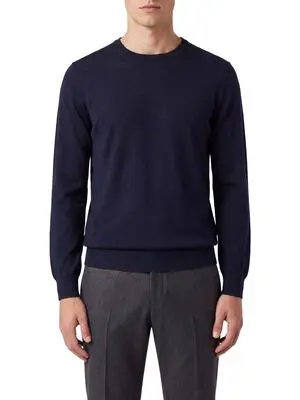 KANGRA Extrafine Merino Wool Long-sleeve Crewneck Jumper - Blue
