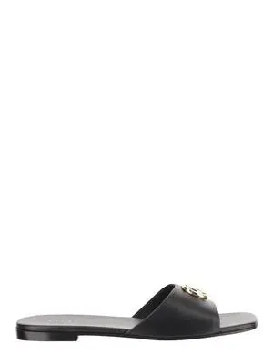 Gucci Gucci Women Gucci Gg Marmont Nappa Leather Low-Heeled Monogram Mules Black