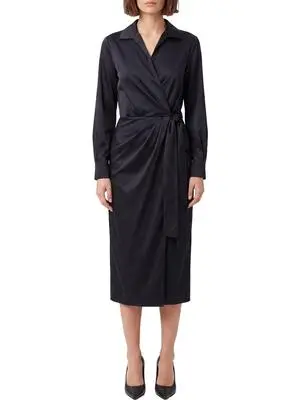 Max Mara Cotton Blend Chemisier Dress - Black