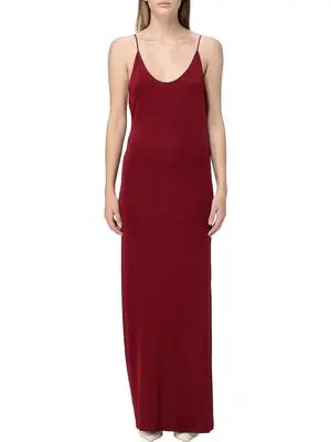 Saint Laurent Saint Laurent Women Long Slip Dress Saint Laurent In Stretch Viscose With Thin Straps Red